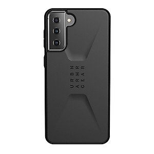 URBAN ARMOR GEAR UAG Designed for Samsung Galaxy S21 Plus Case Black Sleek Ultra-Thin Shock-Absorbent Civilian Protective Cover, [6.7 inch Screen]