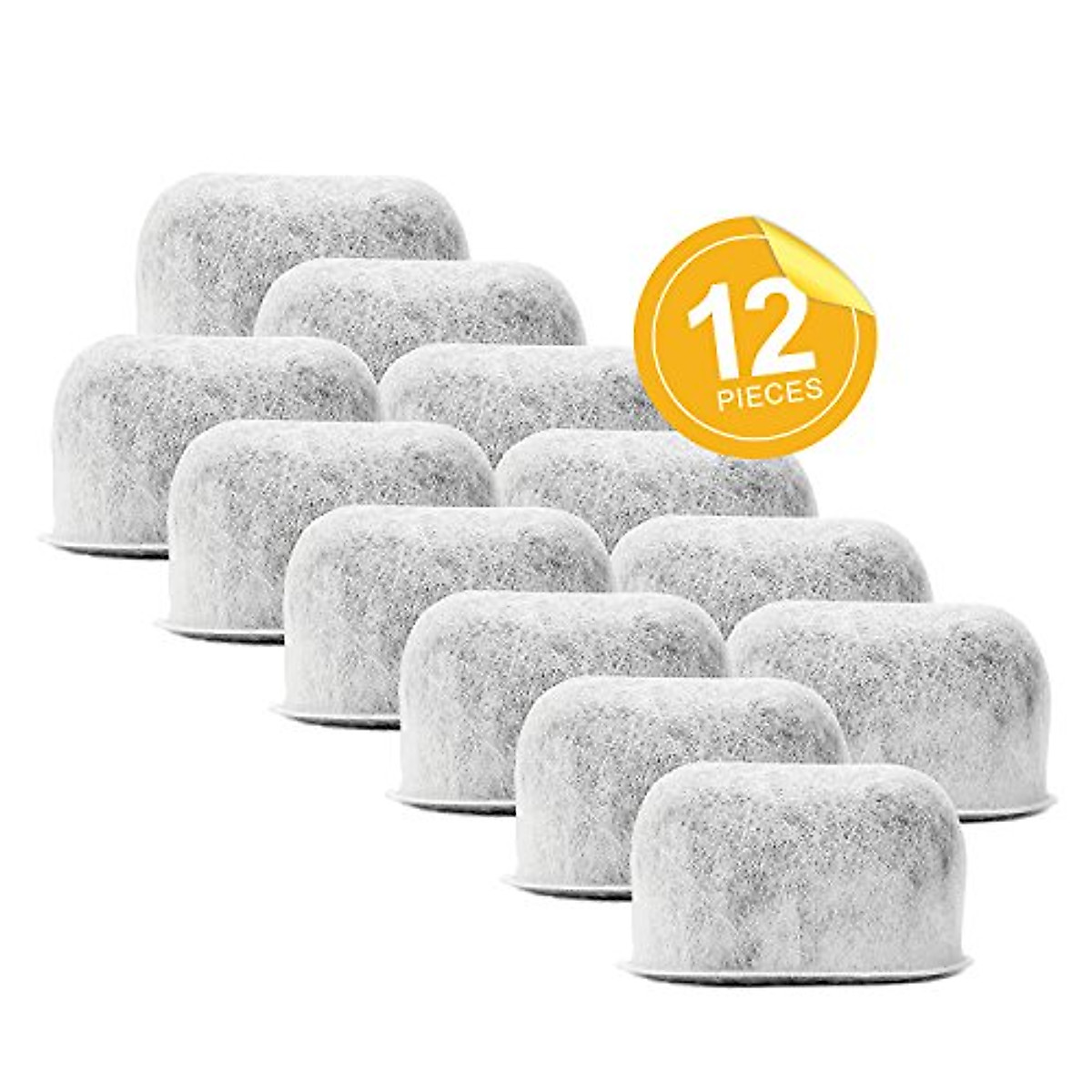 Pack of 12 Replacement Charcoal Water Filters By Housewares Solutions for Keurig Brewers - Keurig Compatible Water Filter Cartridges Universal Fit (NOT CUISINART) for Keurig 2.0 & 1.0 Coffee Makers