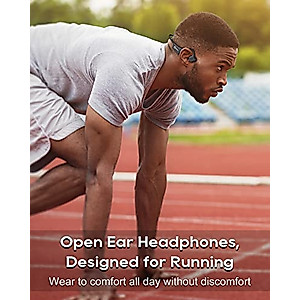 Bone Conduction Headphones Bluetooth 5.2,IP67 Waterproof Open Ear Headphones with Mic,Sweatproof Wireless Sport Earphones,Inductivv Bone Conduction Headset for Workouts,Running,Cycling and Gym(Black)