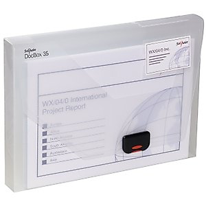 Snopake A4 DocBox Clear 35 mm Box File with Push Lock (Pack of 1) Ref 12861