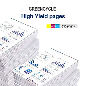 greencycle Re-Manufactured 63XL 63CXL Ink Cartridge Compatible for HP Envy 4520 4510 4528 OfficeJet 4650 4658 3830 5255 5258 DeskJet 1110 2136 3636, with New Version chip (Tir-Color, 3 Pack)