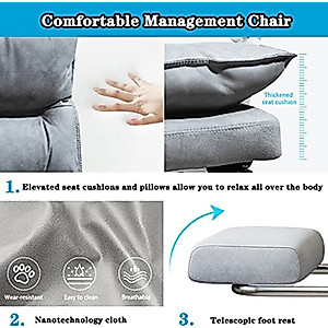 LETREM Office Chair Mesh Chair Ergonomic, Computer Chair Adjustable Seat Height with Back Support and Arms, Desk Chair Comfy, Study Chair for Home, Office and Executive A/White/One Side