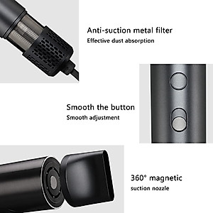 Nesugar High Speed Hair Dryer with 110,000 RPM Brushless Motor and Negative Ionic Blow Dryer with Magnetic Nozzle, 2 Speed, 3 Kinds of Temperature, Metallic Feel (HD01 Brown)