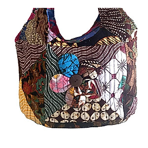 OMA® Multi Color Boho Bohemian Hippy Shoulder Sling Purse Hand Bag With Brocade FEDERAL (TM) BRAND