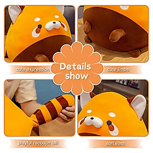 Raccoon Plushies Cuddly Raccoon Plush Pillow Chubby Raccoon Stuffed Animal Creative Gift (Orange,High 28cm/11in)