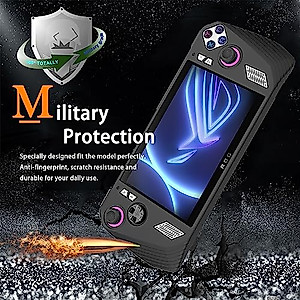 Miimall Compatible for ROG Ally Case, Asus Ally Silicone Case, Anti-Fingerprint Shock-Absorption Anti-Scratch Soft Silicone Skin Cover Protector Case for Asus ROG Ally Handheld 2023 Accessories-Black