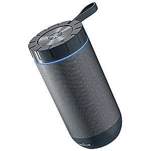 comiso Bluetooth Speakers with IPX5 Waterproof, 24H Playtime, Wireless Stereo Dual Pairing, Portable Speaker with HD Surround Bass Sound for Outdoor, Camping, Beach, Sports, Pool, Shower (Dark Grey)