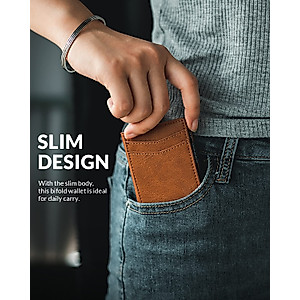 VULKIT Men's Slim Wallet Pop Up Card Holder RFID Blocking Metal Wallet Minimalist Design Holds Up to 11 Cards
