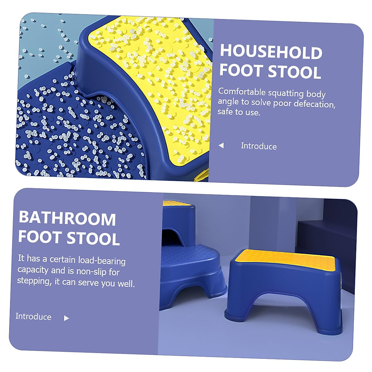 SUPVOX Children's Step Stool Wood Nonslip Step Stool Plastic Step Stool Bathroom Foot Stool Doorway Low Mini Plastic Stool Footstool Toilet Step Stool for Adults Bedpan Non-Slip Pp