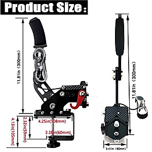 Obokidly Upgrade 2-IN-1 USB Handbrake Support G27/G29/G920 Compatible With PS4/XBOX ONE + PC For Simracing Game Sim Rig With Clamp (Support G920 With Clamp, Black)
