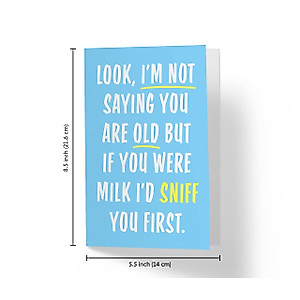 Karto Funny Birthday Card for Men Women, Large 5.5 x 8.5 Happy Birthday Card for Dad Mom, Birthday Card for Brother Sister, Grandpa Grandma Sniff You First