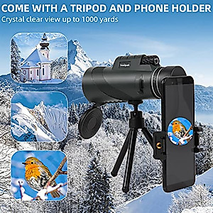Sovipal 80x100 Monocular Telescope for Outdoorsy Adults - High Definition, Compact, Tripod-Ready with Smartphone Adapter, Spotting Scope Ideal for Bird Watching and Hiking in Low Light Conditions