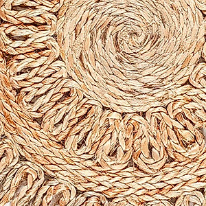 RIANGI 100% Jute Plate Mat Set 4 Reversible Natural 13x13 Inches Table Plate Mat Plate Chargers Rattan - Hand Made by Skilled Artisans - Table Settings for Dining Table Decor