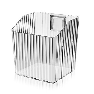 LZVENUOKL Plastic Bathroom Storage Organizer Box，Applicable to Used Disposable Face Towel，Headband，Wall Mount Storage Box (Gray Transparent (Transparent)