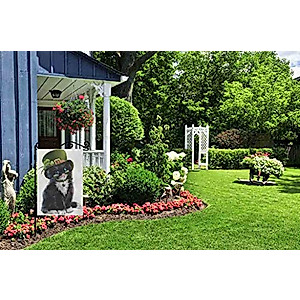 AOYEGO St Patricks Cat Garden Yard Flag 12.5"x 18" Double Sided Polyester Leprechaun House Flag Banners for Patio Lawn Outdoor Home Decor