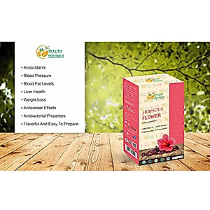 Herbs Botanica Hibiscus Flower Dried Organic For Tea, Hair Growth, Flor De Jamaica Organica Whole Full Flower Petals Cake Decoration & Cocktails 7.05 Oz / 200 Gms