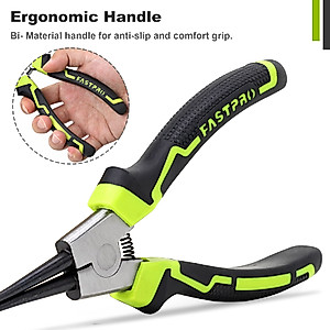 FASTPRO 4-Piece 7-inch Snap Ring Pliers Set, Internal/External Circlip Pliers Kit with Straight/Bent Jaw, Heavy Duty for Ring Remover Retaining