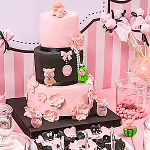 13 Pieces Cute Pink Piggy Miniature Figurines Pig Cake Toppers Mini Resin Pig Figurines Toys Garden Miniature Moss Landscape DIY Terrarium Crafts for Garden Decoration, Home Party Supplies