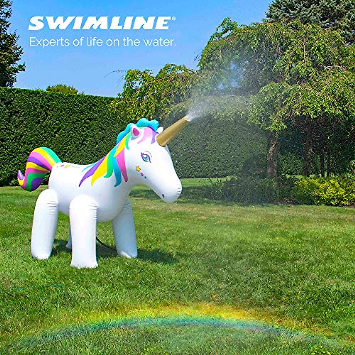 SWIMLINE Humongous Backyard Unicorn Sprinkler for Outdoor Fun and Adventure | Included Anchor Set, Standard Hose Connection, 6 Feet Tall | for Kids and Family Activity and Action