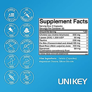 Uni Key Health Bile Builder | Supports Adequate Bile Production and Healthy Bile Flow | 60 Servings