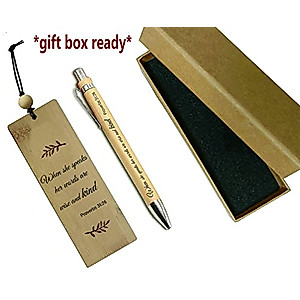 Bamboo Christian Bookmarks for Women and Men Religious Christmas Gift for Church (When she Speak)