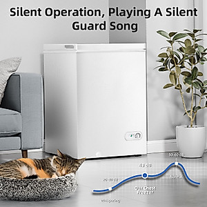 Antarctic Star 3.5 Cu.ft Chest Freezer 6.8℉to -4℉with Removable Basket Free Standing Top open Door Compact Freezer with Adjustable Temperature Defrost Water Drain/Power Saving White