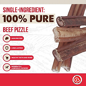 Best Dog Chews Bully Sticks Standard Size -100% All Natural for Dogs Grain and Rawhide Free Beef Chews, Grass-Fed Promotes Joint & Dental Health for All Breed Sizes Dogs and Puppies 12 inch (6 Count)