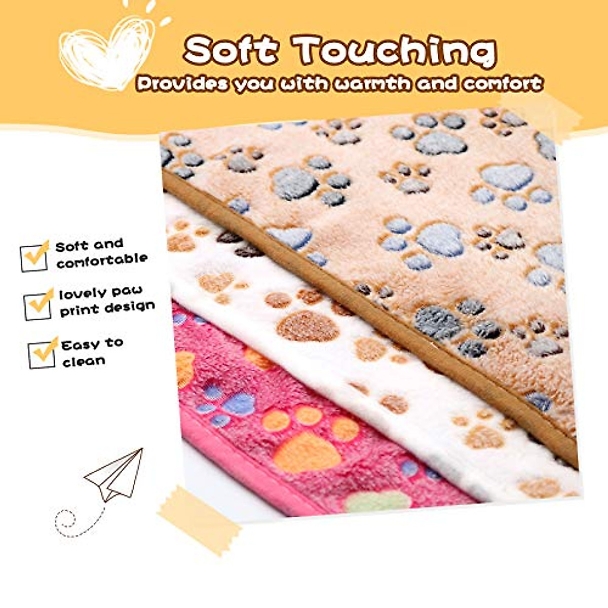 BWOGUE Guinea Pig Blanket, 3 Pack Small Animal Soft Warm Pet Fleece Blankets Sleep Mat Pad Cover Flannel Throw for Hamster Guinea Pig Rabbit Dog Cat Chinchilla Hedgehog