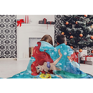 Northwest Little Mermaid/Ariel Micro Raschel Throw Blanket, 46" x 60", Floatie Friends