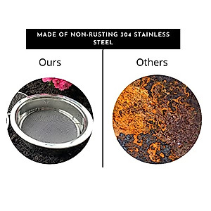 SOIL SIFTER Garden Sieve Sifting - Stainless Sieve,Φ9.5in Interchangeable Pan Contain 3 Specification Sieve,Soil Scoops Dirt for Soil,Peat Moss and More., Silver