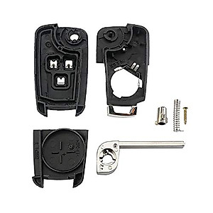 Dewangli Replacement Flip Folding Key Fob Case Cover fit for 2010 2011 2012 2013 2014 Chevy Chevrolet Camaro Cruze Malibu Equinox Sonic Impala Remote Key Fob Shell OHT01060512 (3 Button) (3 Button)