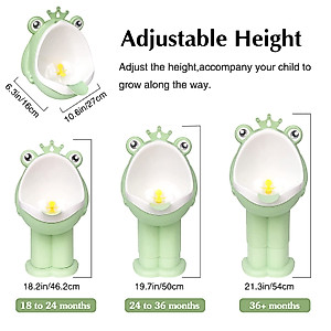 Frog Pee Training,Potty Training Urinal for Toddler,Children's Standing Wall Mounted Urinals for Boys,Bathroom Funny Kids Pee Trainer,Green
