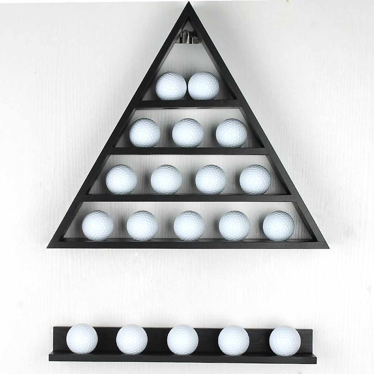 Golf Ball Display Case,Hole in One Golf Ball Display Case,for Display and Collection Golf Ball Display Case Wall Mount，Black(Wood)