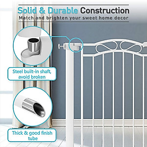 Fairy Baby Extra Wide Press Mounted Baby Gate Indoor for Kids Or Pets Walk Thru No Drill Long Dog Gates for The House Doorway Child Safety Gate 59.84"-62.60"