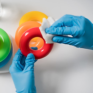 Circlecare Powder-Free Nitrile Disposable Exam Gloves, Industrial Medical Examination, Latex Free Rubber, Non-Sterile, Food Safe, Textured Fingertips, Ultra-Strong, Pack of 200, Blue -