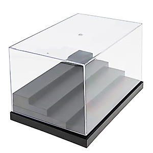 7Penn Acrylic Display Case for Figures - 4 Step Clear Display Box and Lid for Minifigure Crystal Ring Collections