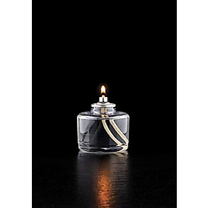 Hollowick Disposable Liquid Candles, 36 Hour, for Use in Glass Votive Tealight Lamp Holders, Restaurant Wedding Table Top Lights, Child Resistant Closures, 24 Pieces, Clear Fuel Oil HD36