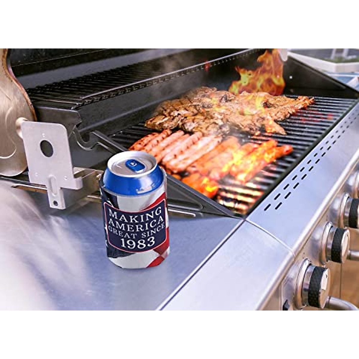 Birthday Gifts for 40th Birthday Making America Great Since 1983 40th Birthday Gag Gifts for Birthday Party 2 Pack Can Coolie Drink Coolers Coolies USA Flag