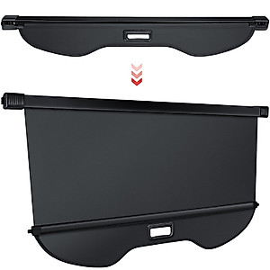 Trunk Cargo Cover for Ford Escape 2013 2014 2015 2016 2017 2018 2019 Retractable Rear Trunk Cargo Luggage Security Shade Cover Shield Interior Accessories Waterproof All Weather (Black)