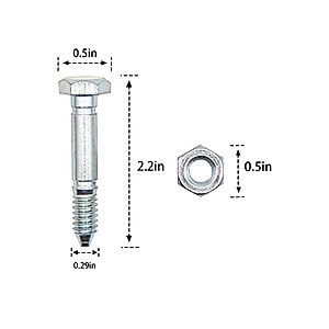 Shear Pins Bolts & Nuts for Ariens Snowthrower 53200500 532005 51001600 Replacement 5pk