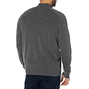 Amazon Aware Men's Regular-Fit Merino Wool Half-Zip Sweater (Available in Tall), Charcoal Heather, Large