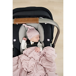 Mima Bebie Swaddle Blanket and Hat Set – Cute Receiving Blanket for Baby Boy and Girl – Soft and Cozy Baby Swaddle Blanket for Newborn – Newborn Blanket New Mom Essentials – Dusty Rose