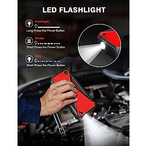 DBPOWER 1600A Peak Car Jump Starter 17200mAh Portable Jump Starter (up to 7.2L Gas, 5.5L Diesel Engines) Car Battery Booster Pack with LCD Screen, Smart Charging Port, Compass, and LED Light