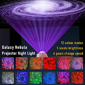 Star Projector with 16 Lighting Effects, Remote Control, Galaxy Projector Built-in BT Speaker for Voice&Touch Control, for Bedroom Night Lights, Kids Room, Adults Home Theater, Party, Home Decor