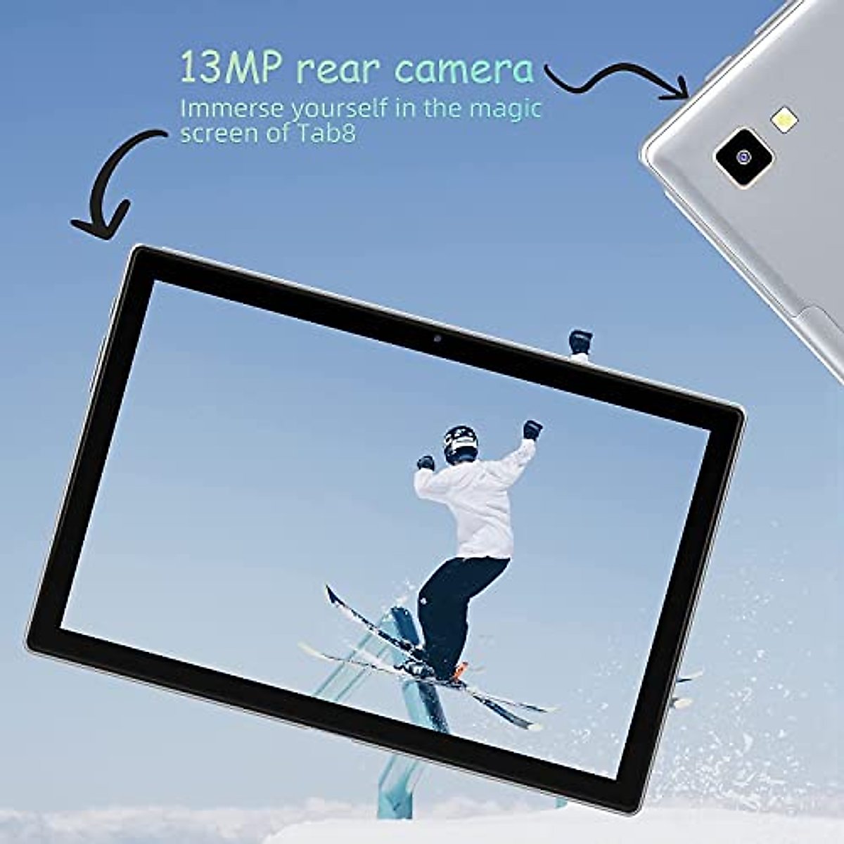 Blackview Tablet Tab8, 10.1 inch Android Tablets with 4GB+64GB Octa Core Processor,1920x1200 IPS FHD Display, 13MP+5MP Dual Camera, GPS, FM, 5G WiFi Teblet Grey