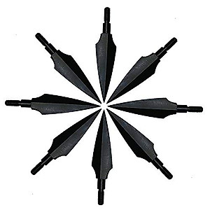 Huntingdoor Traditional Broadheads 12Pcs Hunting Arrow Heads Screw-in Solid Metal Archery Arrow Tips Medieval Arrowhead Old School for Hunting and Target
