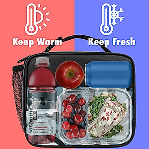 opux Insulated Lunch Bag Kids, Lunch Box for School Boy Girl, Leakproof Small Reusable Compact Soft Mini Cooler Bag, Toddler Small Lunch Boxes Kit Pail with Front Side Pockets (Camo Green)