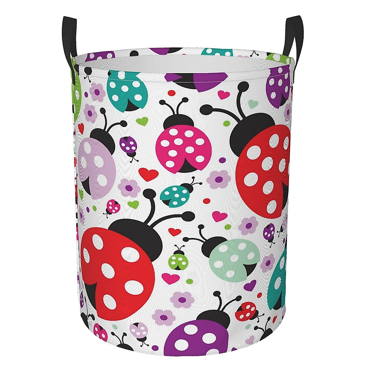 Foruidea Ladybug Polka Dot Laundry Basket,Laundry Hamper,Collapsible Storage Bin, Oxford Fabric Clothes Baskets,Nursery Hamper For Home,Office,Dorm,Gift Basket