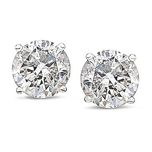 Amazon Essentials Certified 14k White Gold Diamond with Screw Back and Post Stud Earrings (0.33 cttw, J-K Color, I1-I2 Clarity) (previously Amazon Collection)