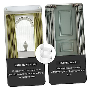 Veemoon 4 Pcs Closet Curtain Rod Bracket Boom Stand Curtain Bracket Shower Bar for Curtain Clothes Rod Brackets Curtain Rod Support Bracket Closet Pole Holder Curtain Rod Rack Alloy White